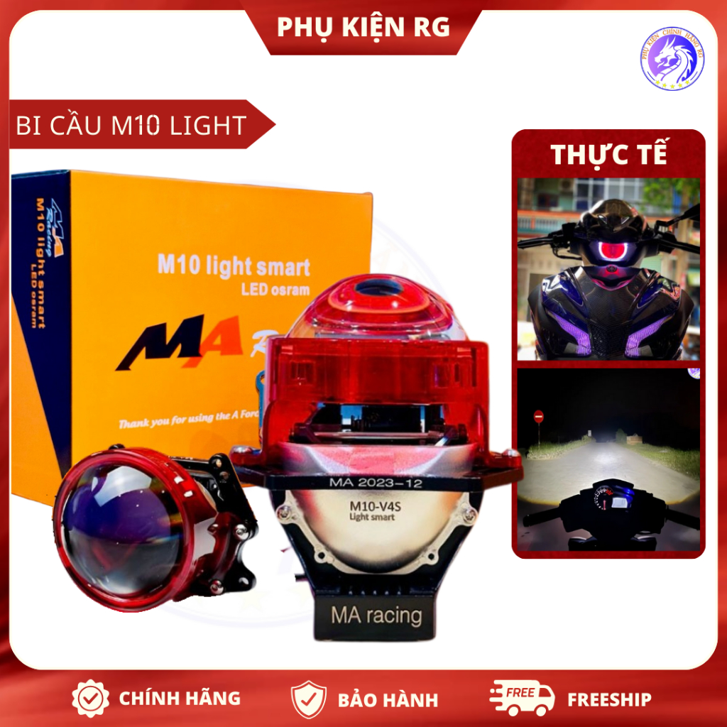 Đèn Bi Cầu Led Ma Racing M10 LIGHT 2023 V4s 65w Có Trợ Pha Vàng Phá ...