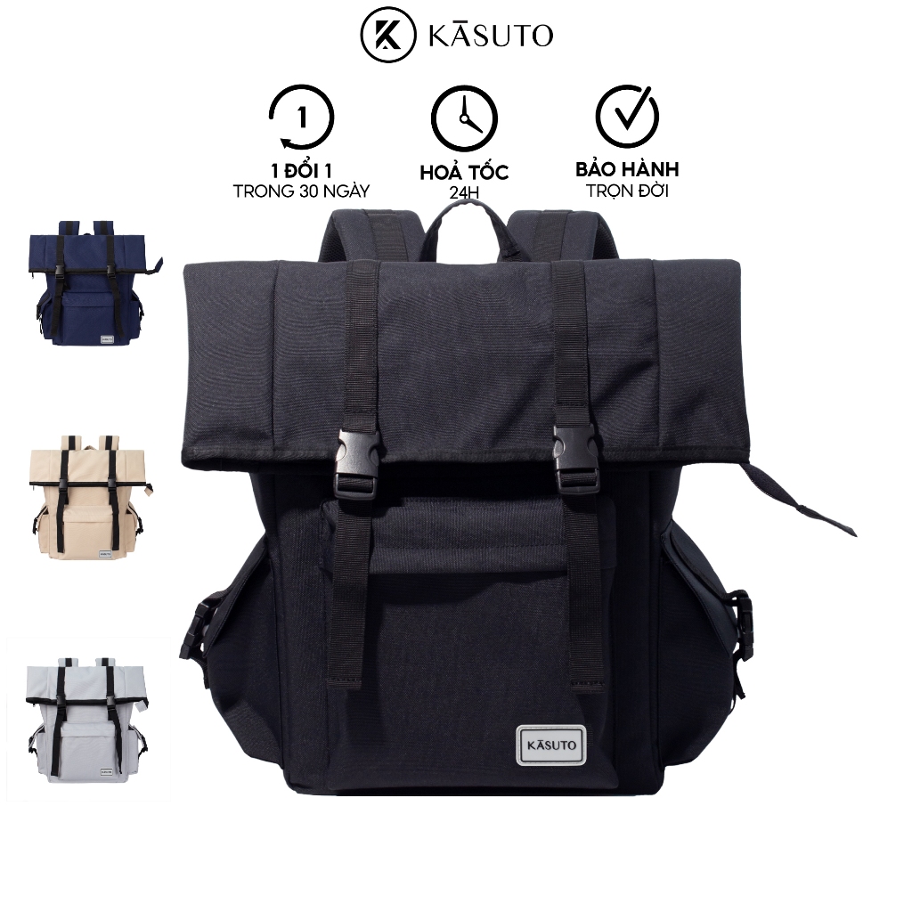 Balo Nam Nữ KASUTO Fold Backpack Chống Nước đựng Laptop 15.6inch Balo Du Lịch Vải Canvas ...