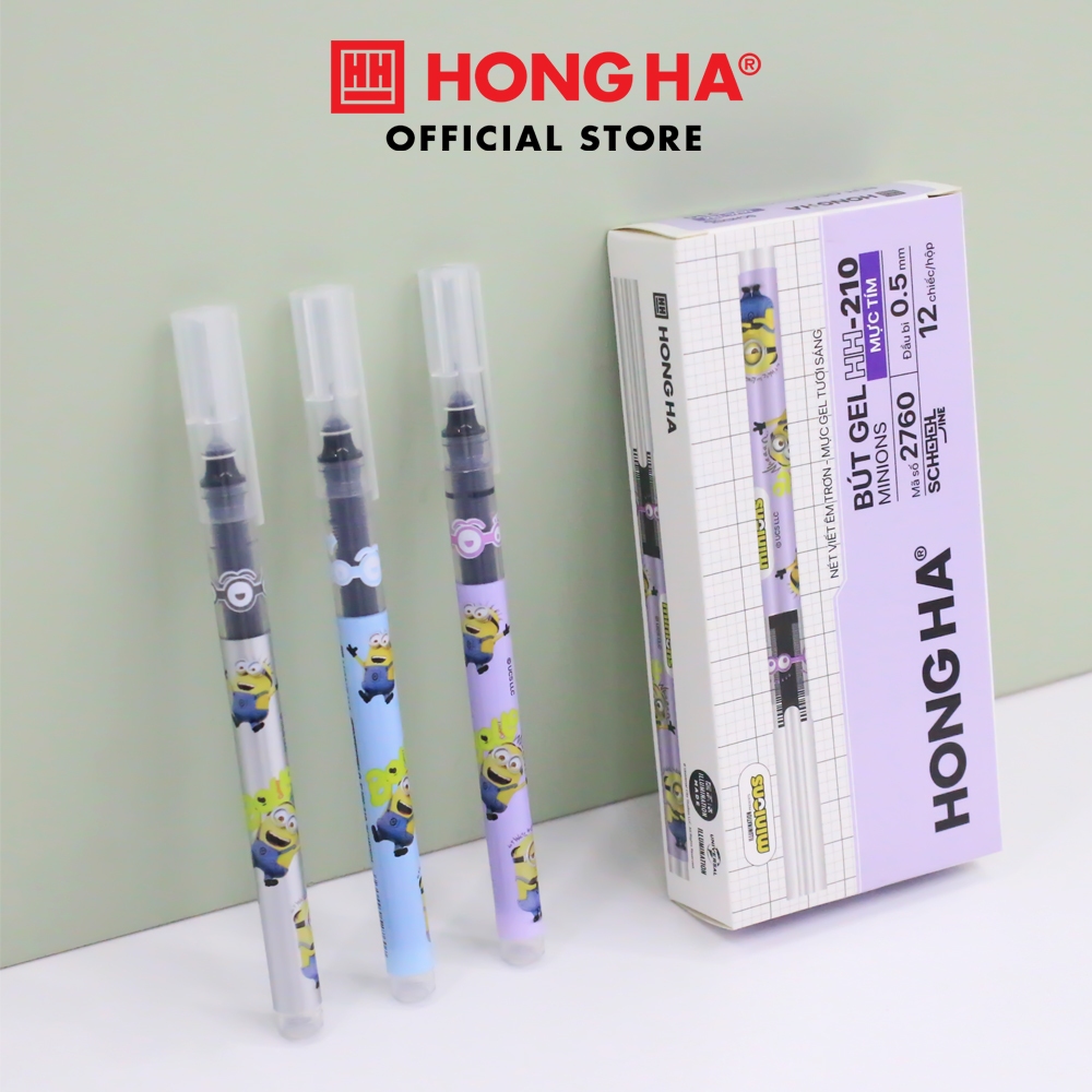 Bút gel ngòi 0.5mm Hồng Hà Minions - HH 210 (Xanh, đen, tím)- 2760 | Shopee Việt Nam