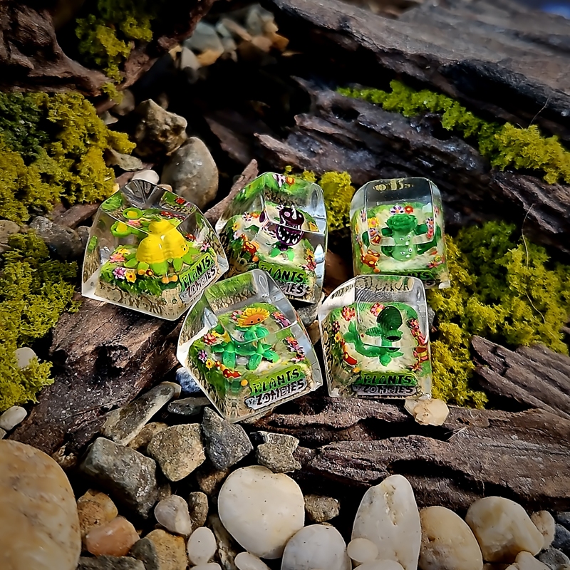Nút bàn phím cơ Plants & zombbies, corn keycap, carbage keycap, keycap ...