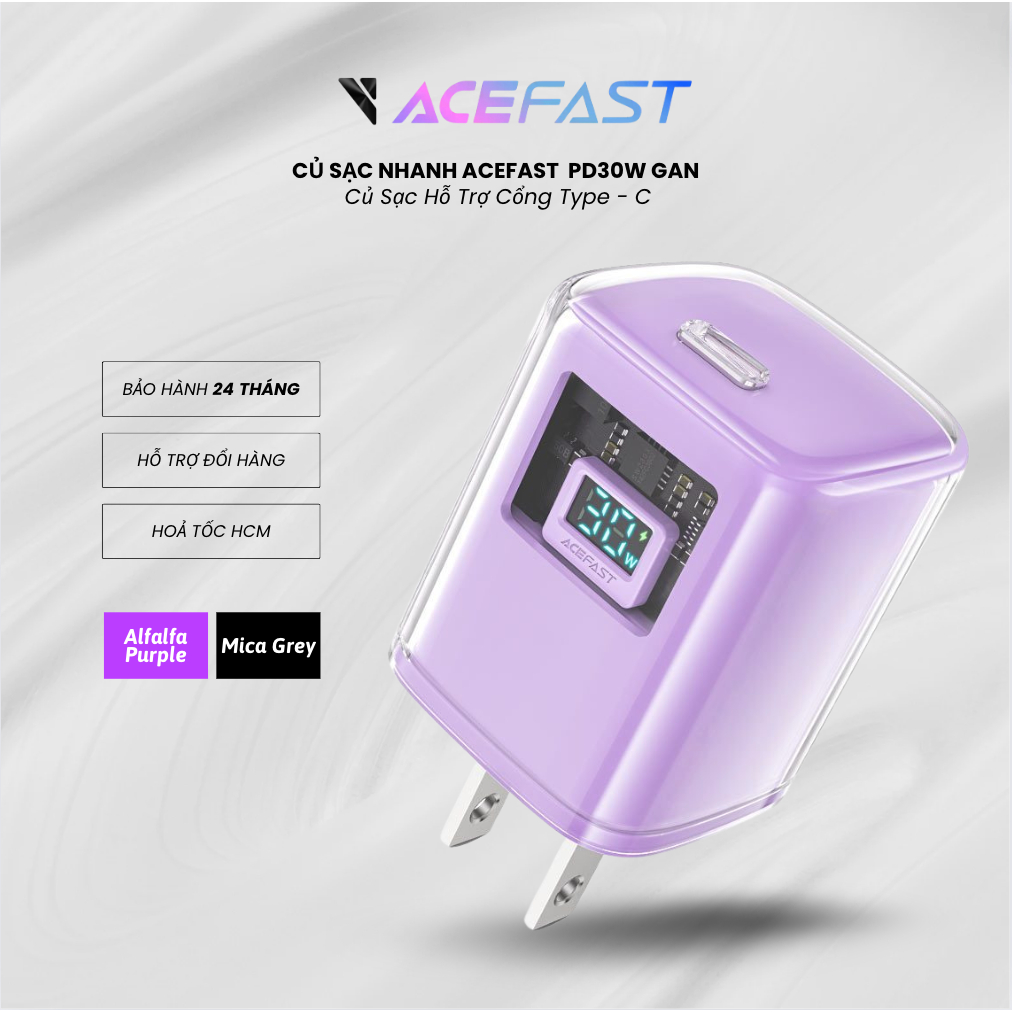 Củ Sạc Nhanh ACEFAST A55 - PD30W GaN (1xUSB-C) US | Shopee Việt Nam