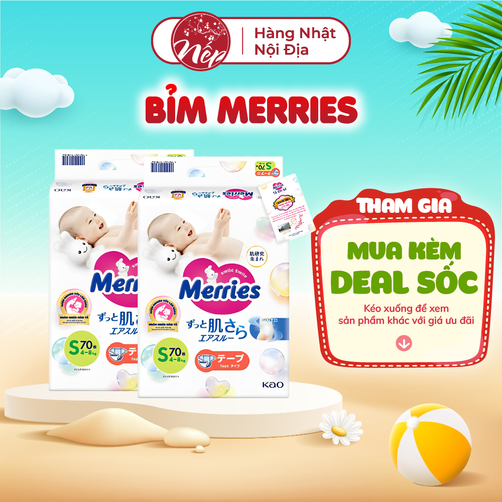 Bỉm Merries Nội Địa Nhật Bỉm ️ Dán/ Quần merries Nội Địa thêm miếng S88 ...
