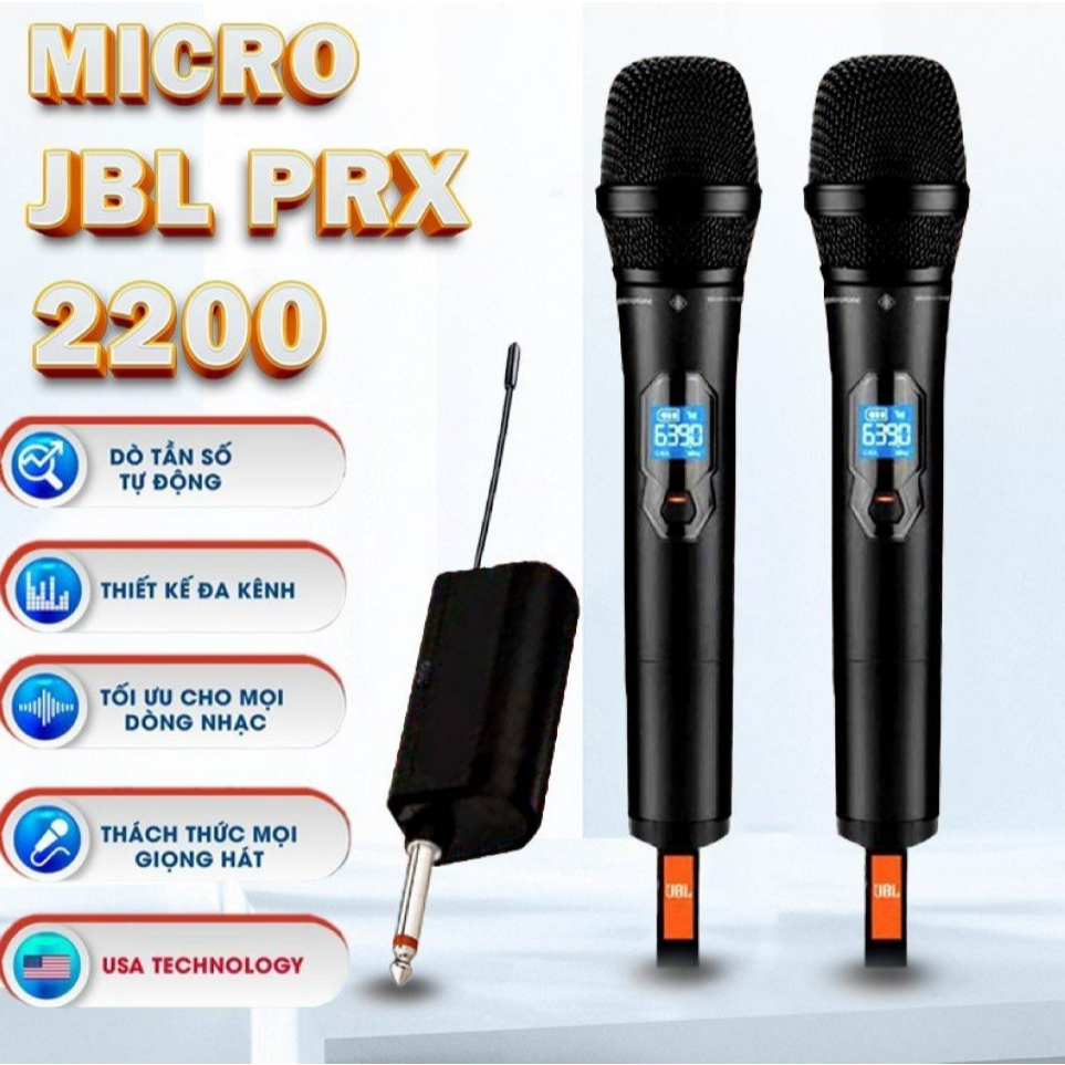Micro Hát Karaoke Không Dây J.B.L PRX 2200 - Chống Hú Rít, Độ Nhạy Cao ...