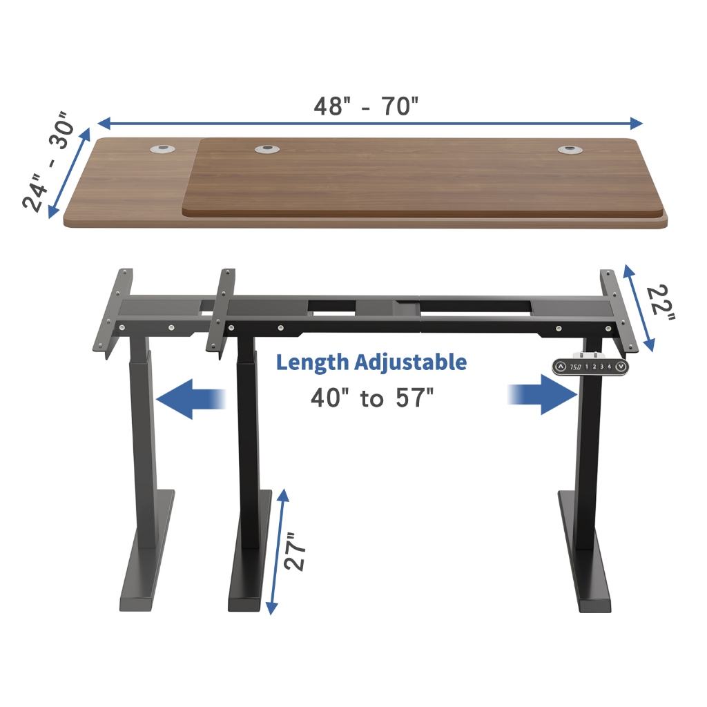 Electrically adjustable table legs 2 motors Material of carbon steel ...