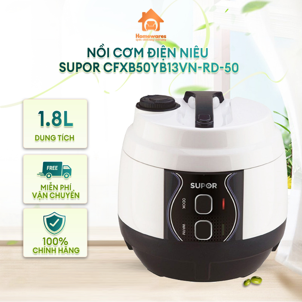 Nồi cơm điện Niêu SUPOR CFXB50YB13VN-50 1.8L - Lòng nồi 2mm phủ chống dính Điều khiển 2 nút nhấn ...