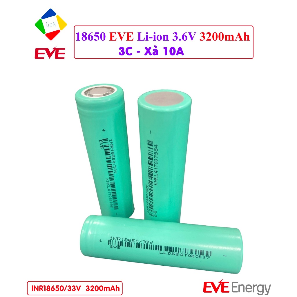 Cell pin 18650 EVE 33V 35V Li-ion 3.6V 3200mAh 3500mAh - Xả 10A 13A | Shopee Việt Nam