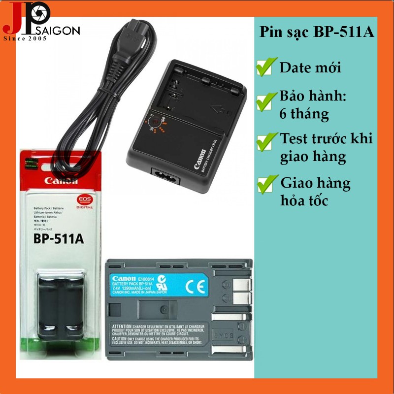 PIN SẠC CHO CANON THAY THẾ CHO PIN BP-511A | Shopee Việt Nam