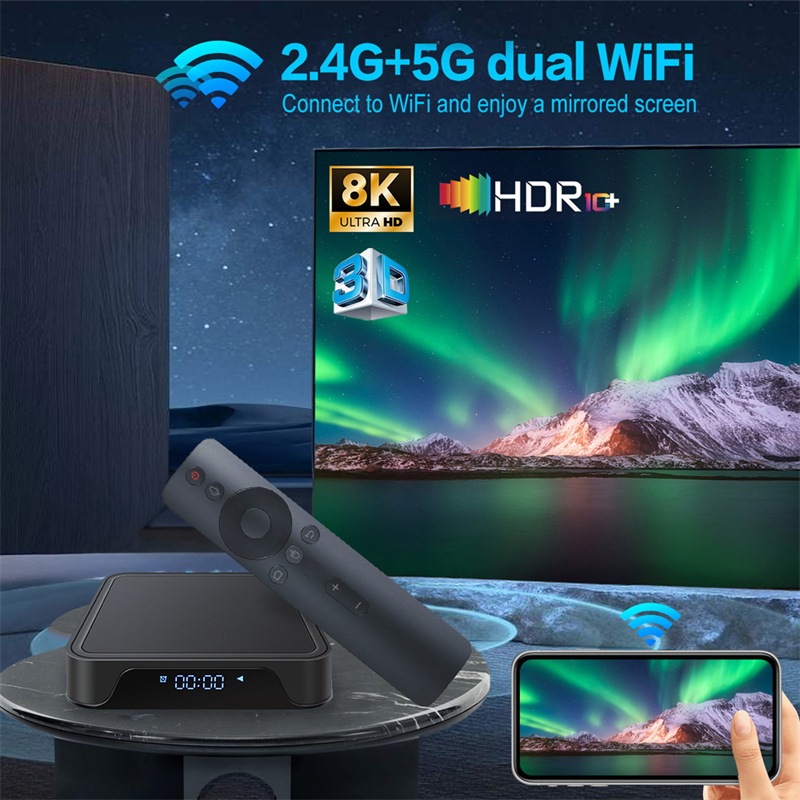 Android TV Box TV98pro 16+256GB,Android 14.0 8K WIFI băng tần kép, kết ...
