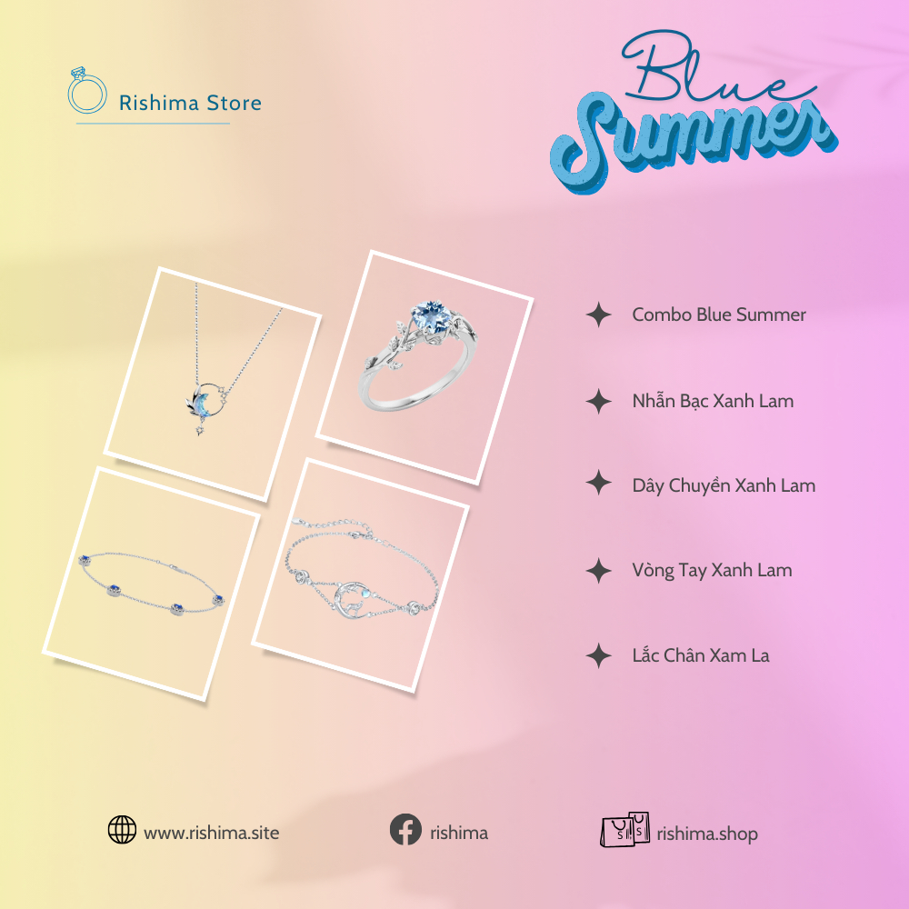 Combo Blue Summer Trang Sức Rishima | Shopee Việt Nam