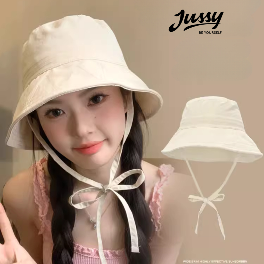 Mũ Bucket Chống Nắng Kèm Dây Thắt Nơ Tiểu Thư Korean Cao Cấp JB36 Jussy Official Mũ Nữ Rộng Vành ...