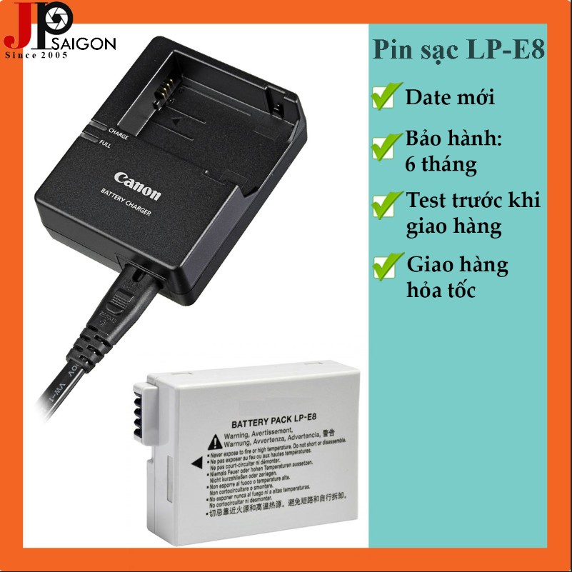 PIN SẠC MÁY ẢNH CANON LP-E8 | Shopee Việt Nam