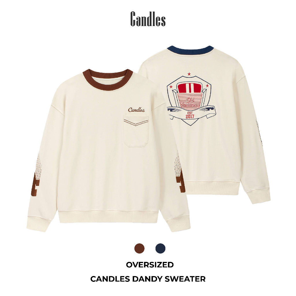 Áo Nỉ Candles Dandy Sweater Oversize Unisex | Shopee Việt Nam