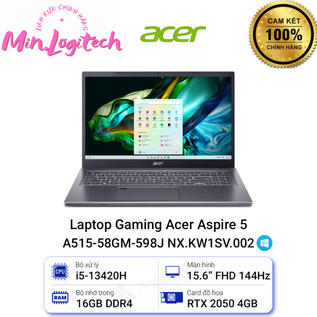 LAPTOP ACER GAMING ASPIRE 5 A515-58GM-598J (I5 13420H/16GB /512GB /RTX ...