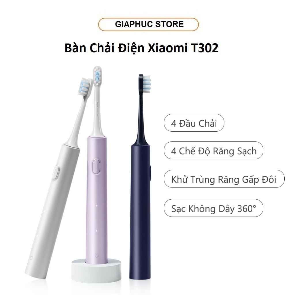 Bàn chải điện Xiaomi T302 - Bảo hành 12 tháng chính hãng | Shopee Việt Nam