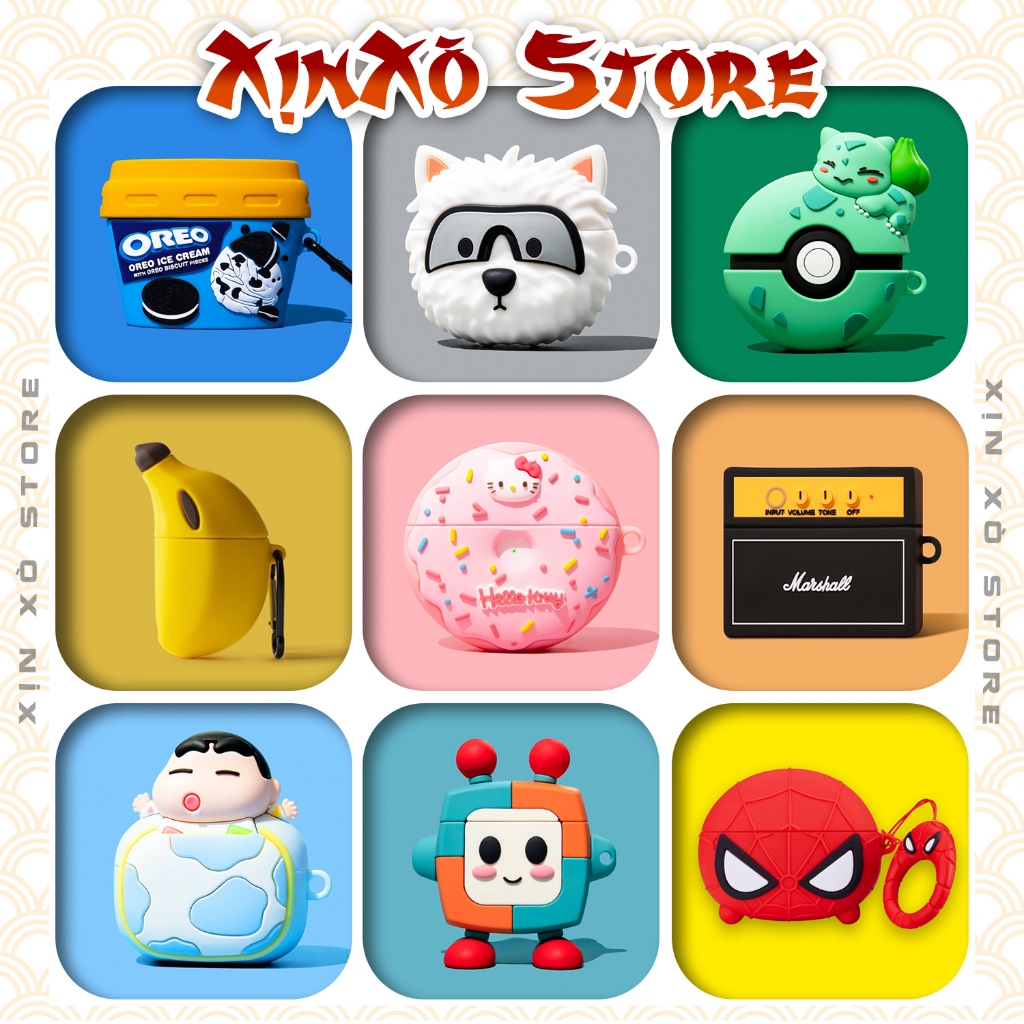 Vỏ Ốp Airpod 2 3 Pro Pro2 nhiều mẫu kèm móc khóa, case Airpods Cute bảo ...