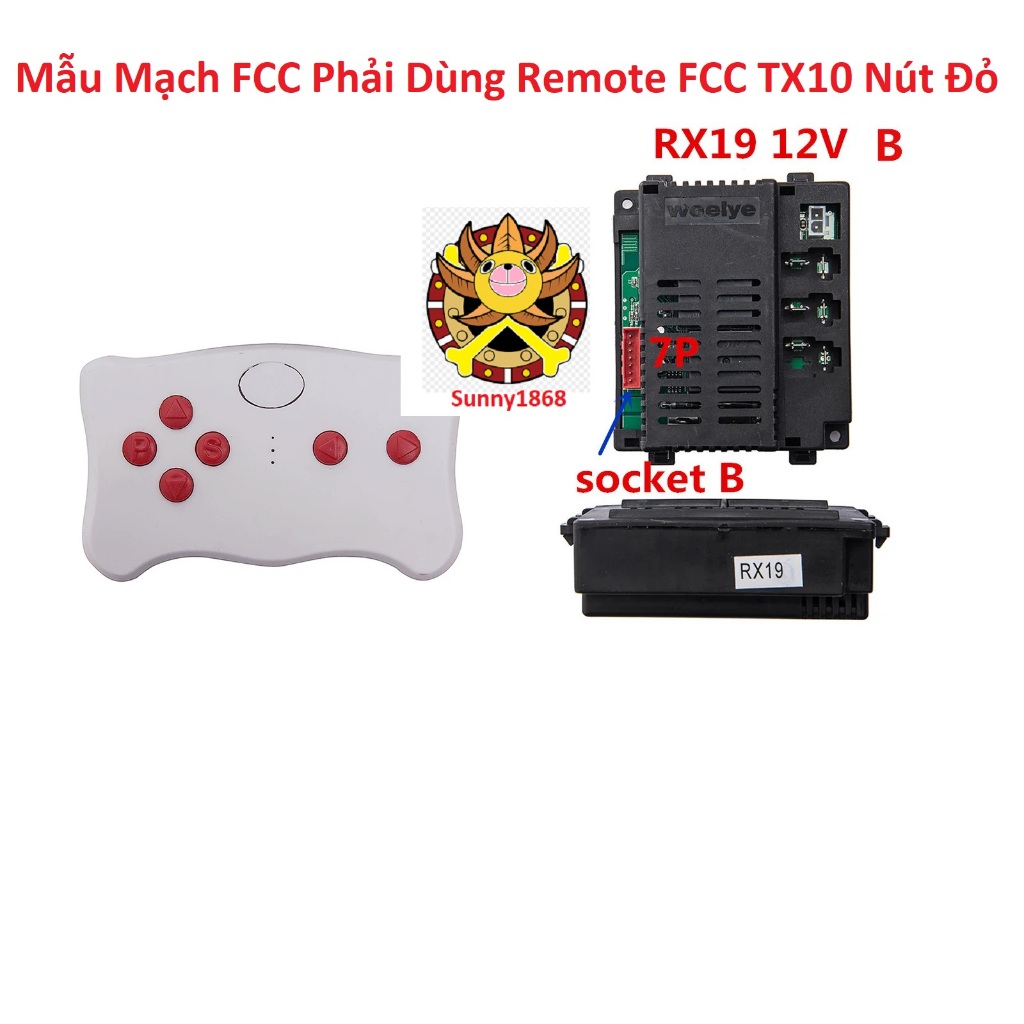 MẠCH WEELYE, WELLY RX RX19 12V 7 Pin XE Ô TÔ ĐIỆN TRẺ EM 2 MOSFET 4 ĐỘNG CƠ RX 19A FC 2.4ghz ...