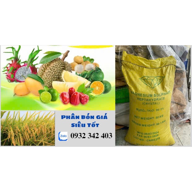 Bao 25kg Phân Bón Magnesium Sulphate Hepta CRYSTAL (MgSO4.7H2O) (Muối ...