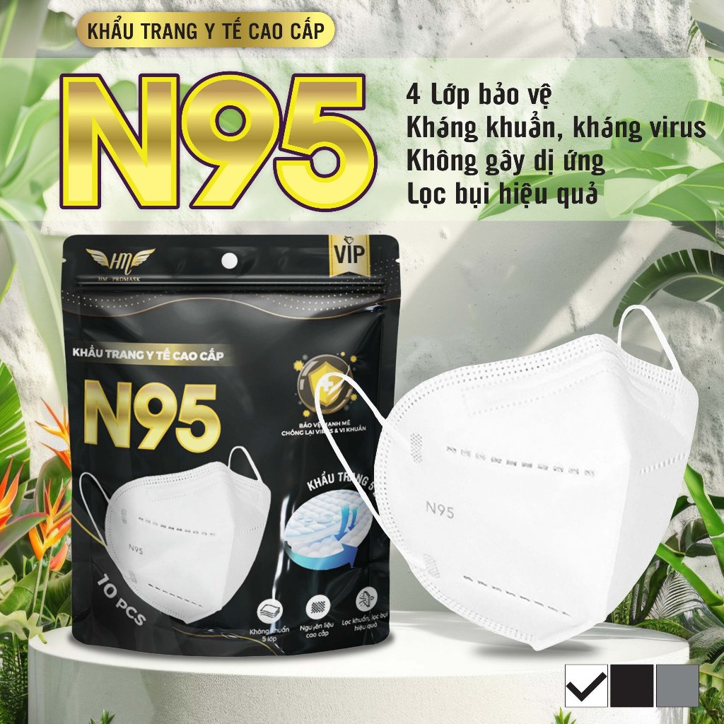 [Combo 100 cái] Khẩu Trang N95 5 lớp HM Pro Mask kháng khuẩn chống bụi mịn PM2.5 | Shopee Việt Nam