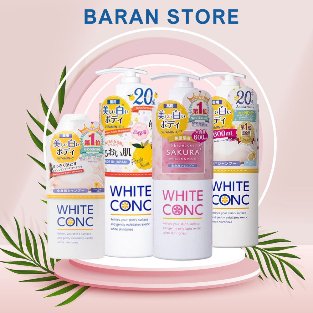 Sữa Tắm Sáng Da WHITE CONC Body Shampoo 600ml 360ml 150ml Baran Store ...