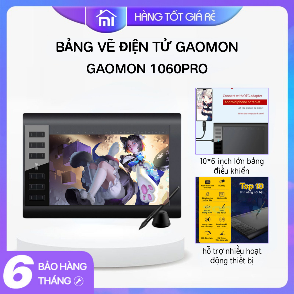 Bảng Vẽ điện Tử GAOMON 1060 PRO 10x6 Inches Bản Nâng Cấp Mới Dùng Cho ...