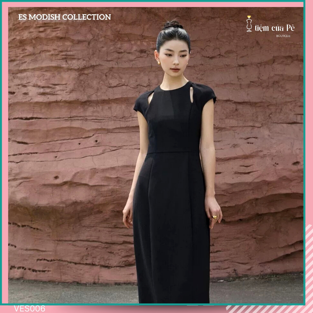 Váy bút chì cách điệu Es Modish phong cách tối giản, thanh lịch chất vải mịn by Pê | Shopee Việt Nam