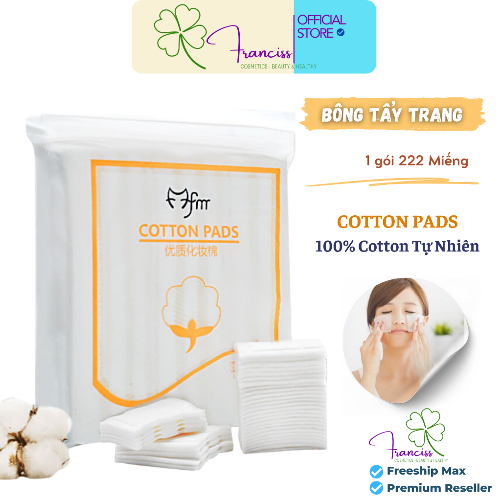 Bông tẩy trang 222 miếng 3 lớp Cotton Pads - Bông Mèo FM 222 miếng ...