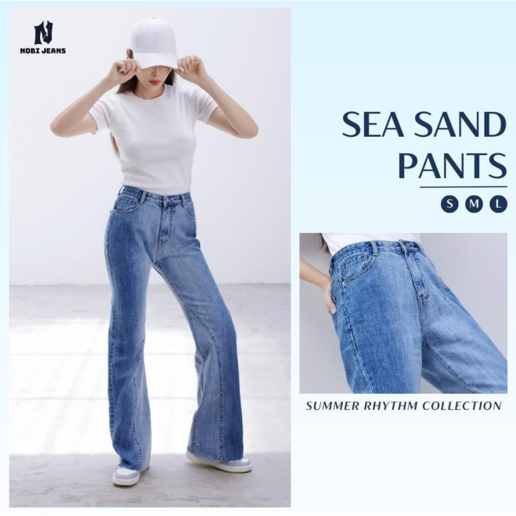 Quần Jeans ống loe mix 2 màu - Sea Sand Pants - Summer Rhythm ...