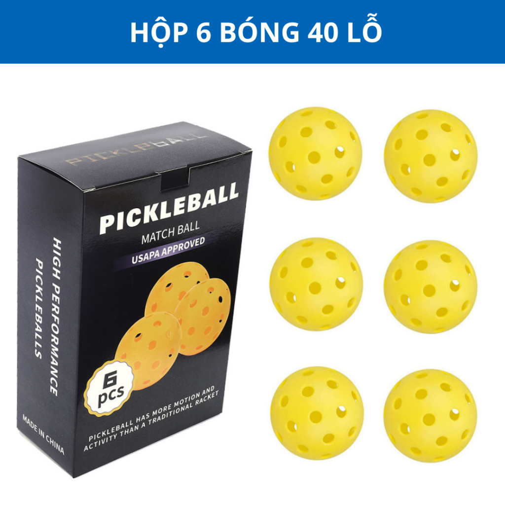 Bóng pickleball 40 lỗ, banh pickleball nhựa PE đúc phun tập luyện và ...