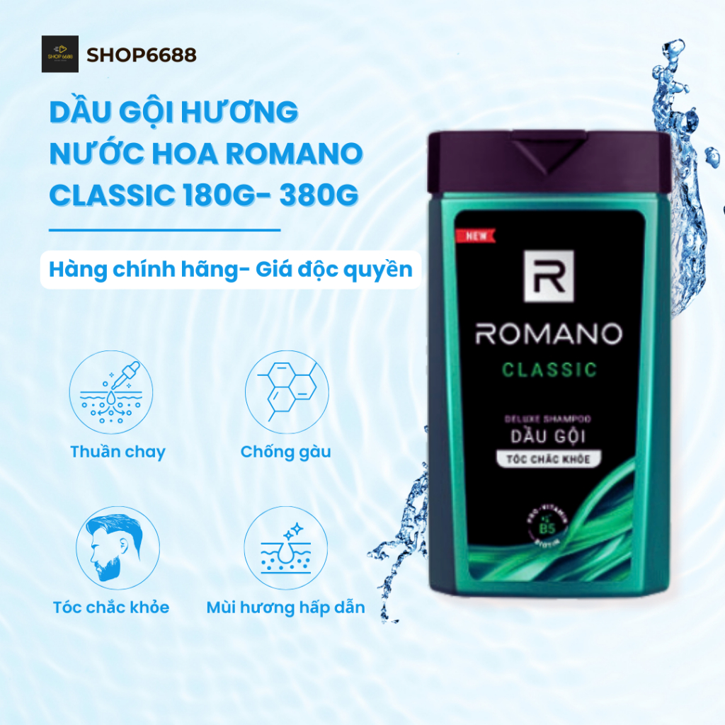 Dầu Gội Đầu Nam Hương Nước Hoa Romano Dưỡng Tóc Chắc Khỏe Chai 180g/380g - Shopchinhhang6688 ...