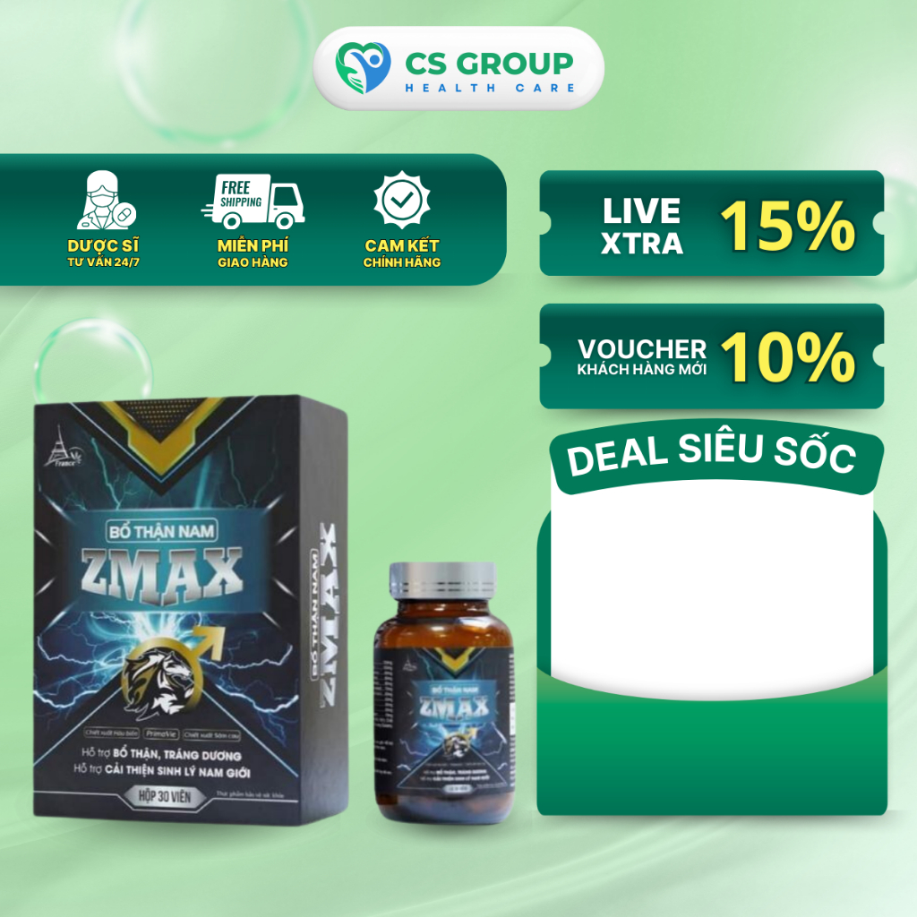 Bổ Thận ZMAX EIFFEL Hộp 30 Viên Giúp Tăng Cường Sinh Lý Nam Bổ Thận ...