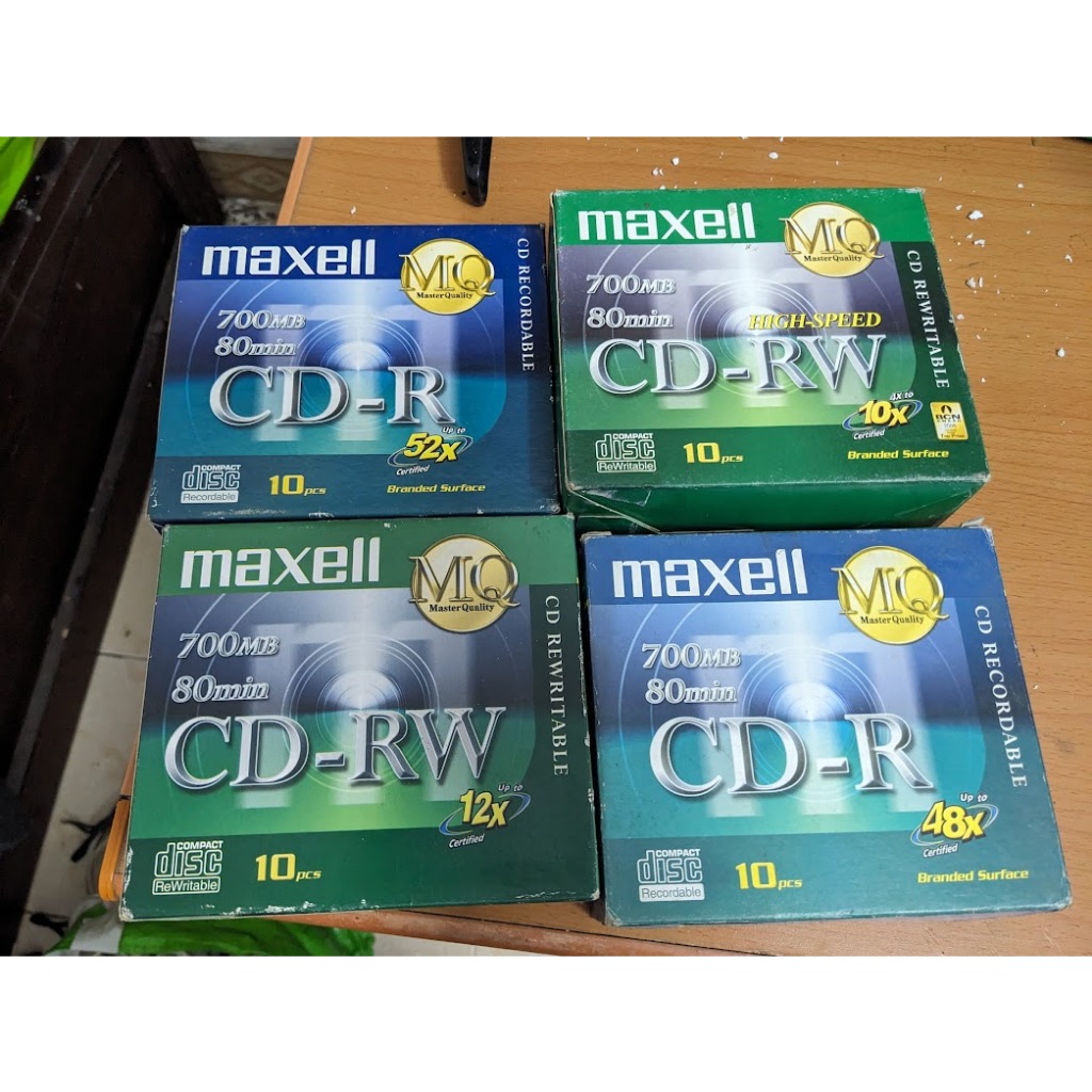Đĩa CD trắng loại CD-R/CD-RW Maxell Made in Taiwan mới nguyên hộp ...
