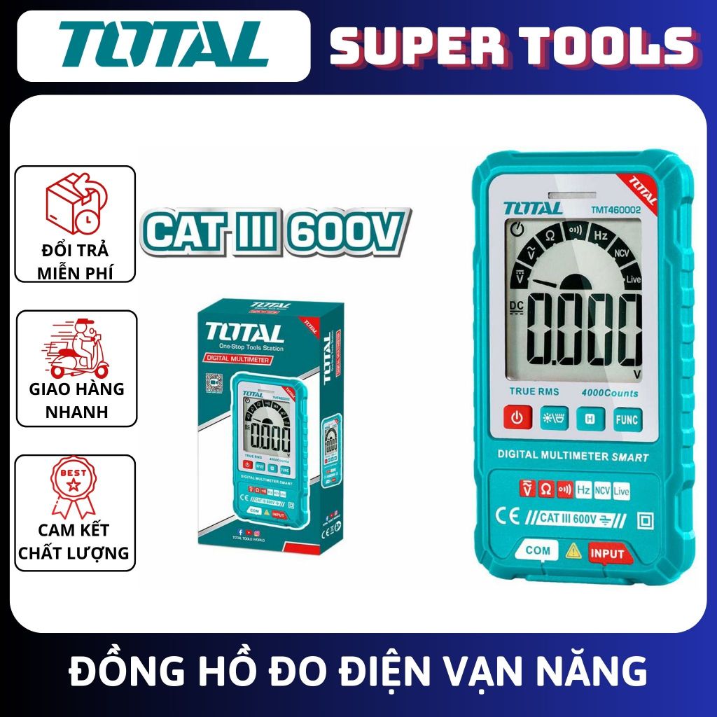 ĐỒ NGHỀ TOTAL Đồng hồ đo điện vạn năng TMT460002 | Shopee Việt Nam