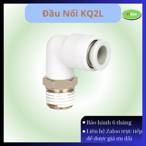 (Hàng SMC) Đầu Nối, Khớp Nối Góc Nhanh Ống Khí Nén Chữ L Có Ren SMC KQ2L04/06/08/10/12/16-M5/M6 ...