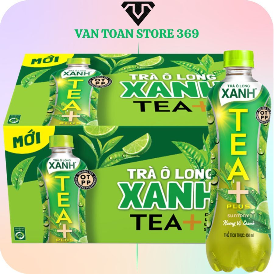 Trà ô long xanh TEA+ PLUS hương vị chanh chai 450ml | Shopee Việt Nam