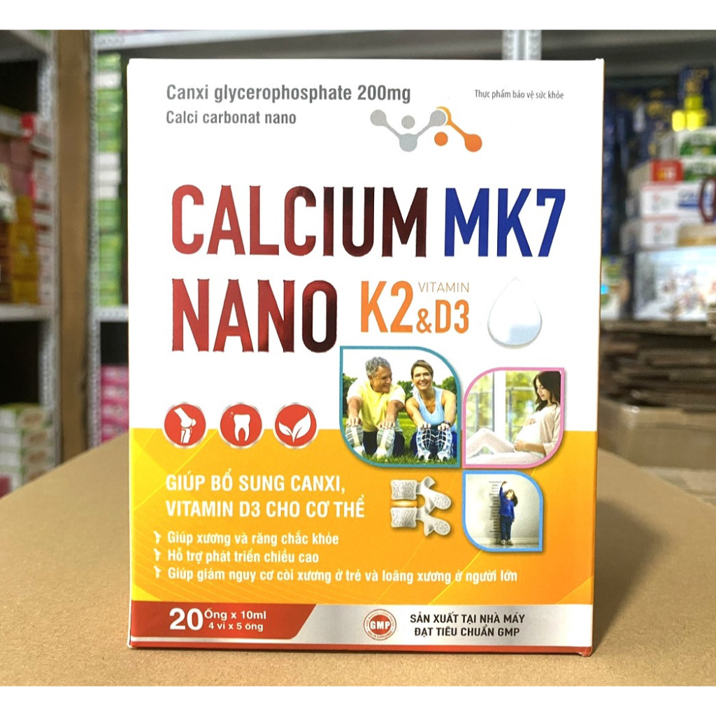Calcium Mk7 Nano K2 & D3 phát triển chiều cao, kích thích ăn ngon, cho ...
