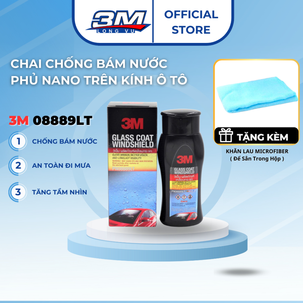 Chai chống bám nước trên kính xe 3M Glass Coat Windshield 08889 LT ...
