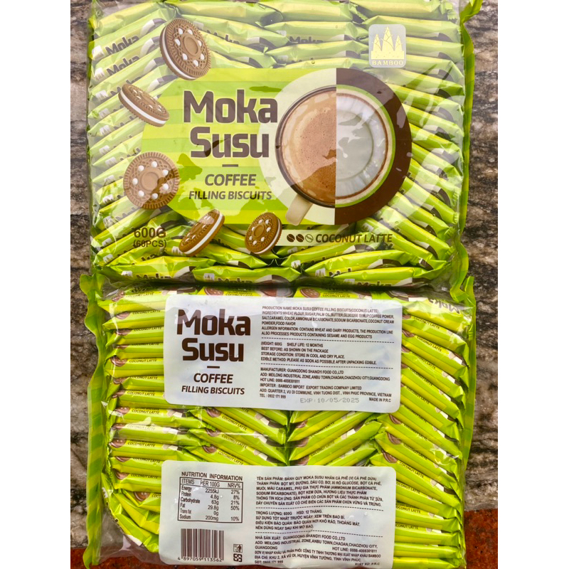 Bánh quy Moka susu 600g (60cái) nhân cafe kem dừa | Shopee Việt Nam