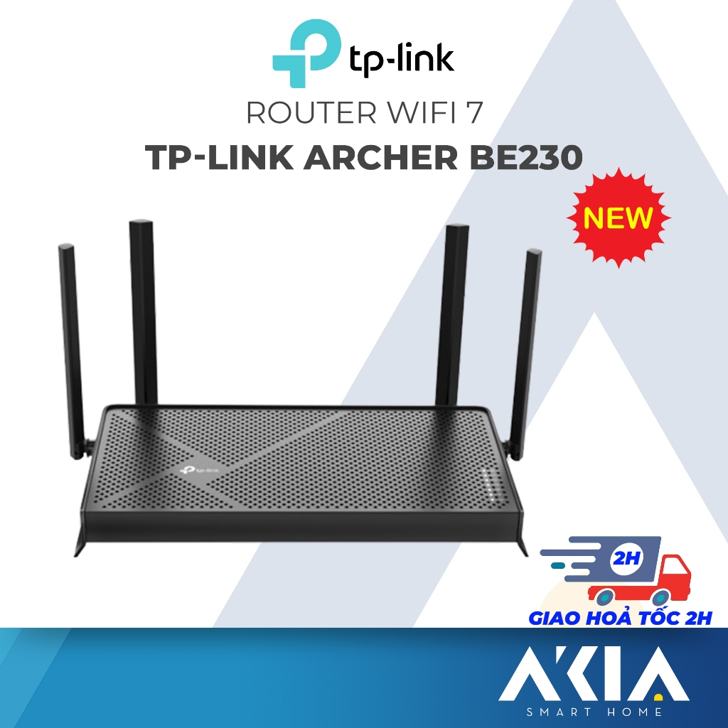 Router wifi 7 TP-Link Archer BE230 chuẩn BE3600 Dual-Band, tốc độ ...