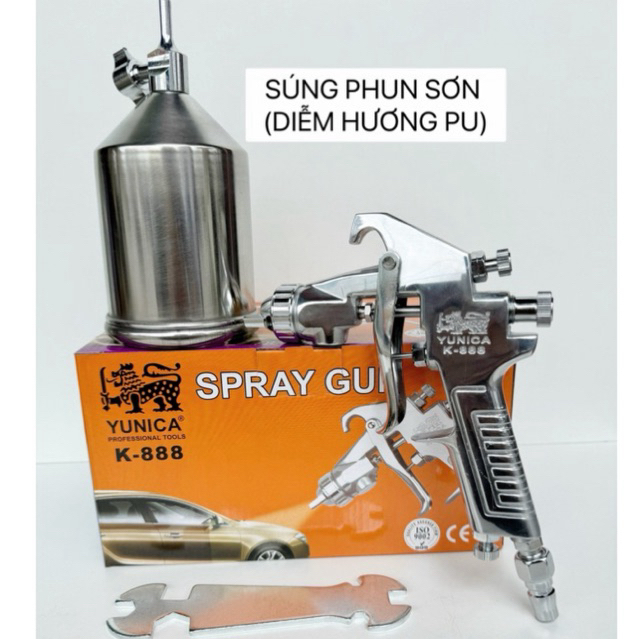 Súng Phun Sơn YUNICA K888 (HÀNG LOẠI 1) béc 1.3mm, 1.5mm Dùng cho Sơn xe,Sơn gỗ,Sơn sắt ...
