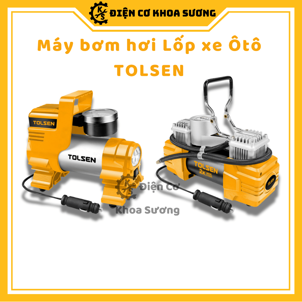 Máy bơm lốp xe 12V mini, 120W 30L/phút, 200W 40L/phút Tolsen 65515, 65516 - Hàng chính hãng ...