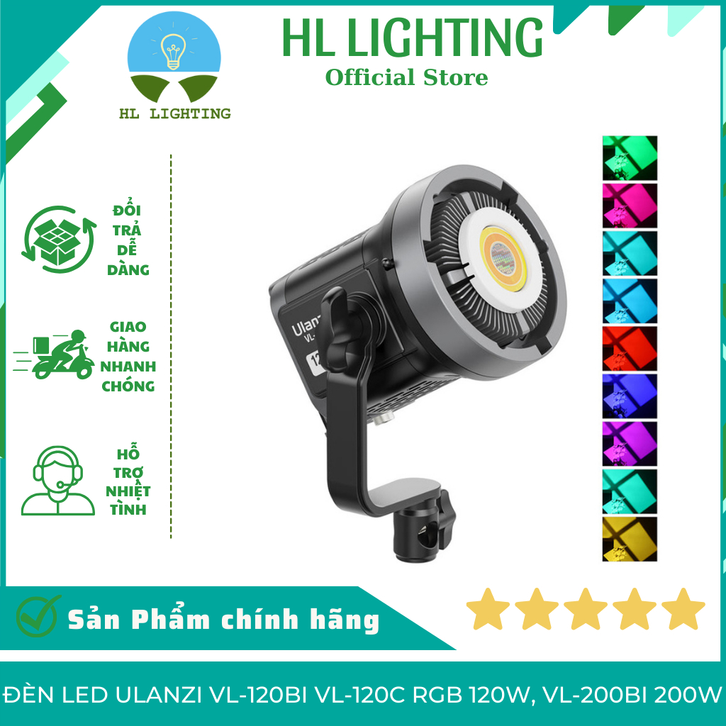 Đèn LED Ulanzi VL-120Bi Bi-Color 120W, VL-120C RGB 120W, VL-200Bi Bi ...