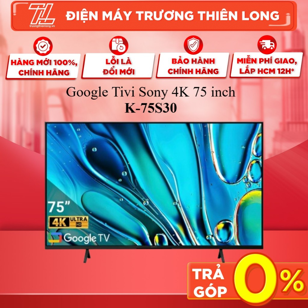 [Miễn Phí Lắp Đặt Để Bàn HCM] K-75S30 / K-85S30 - Google Tivi Sony 4K BRAVIA 3 K-75S30 / K-85S30 ...
