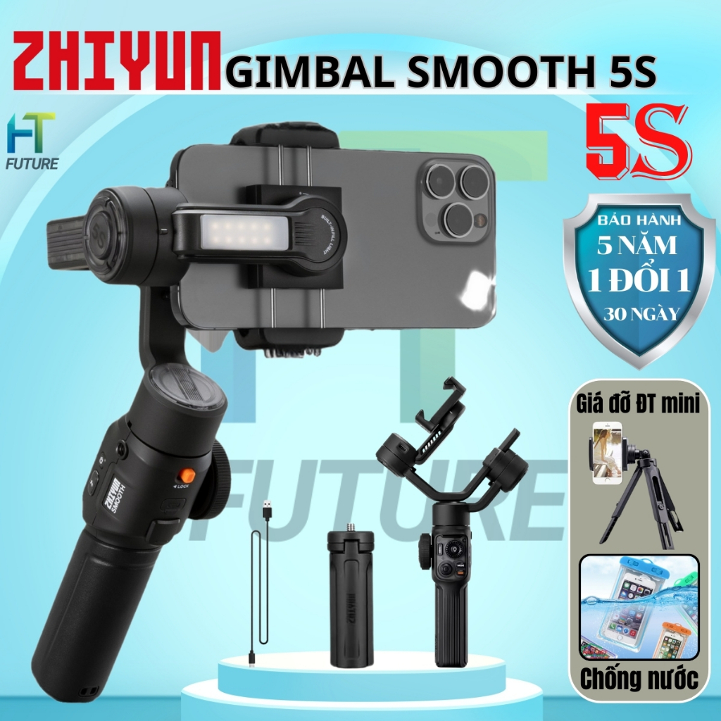 Gimbal Smart ZHIYUN SMOOTH 5, SMOOTH 5S COMBO Chống Rung Điện Thoại, Gậy Quay Video Chuyên ...