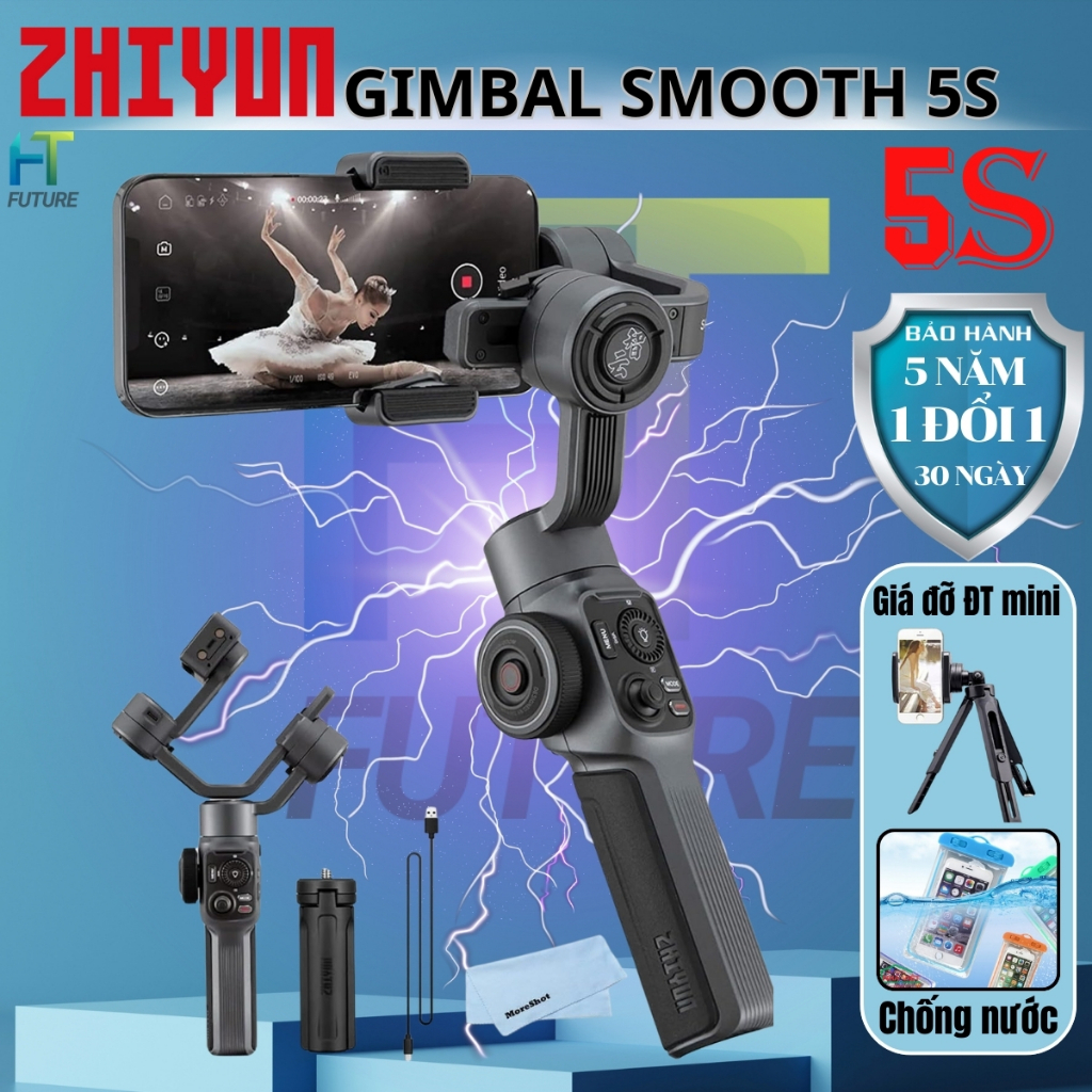 Gimbal Chống Rung Điện Thoại ZHIYUN SMOOTH 5, Tay Cầm Chống Rung 3 Trục, Quay Phim Chuyên Nghiệp ...