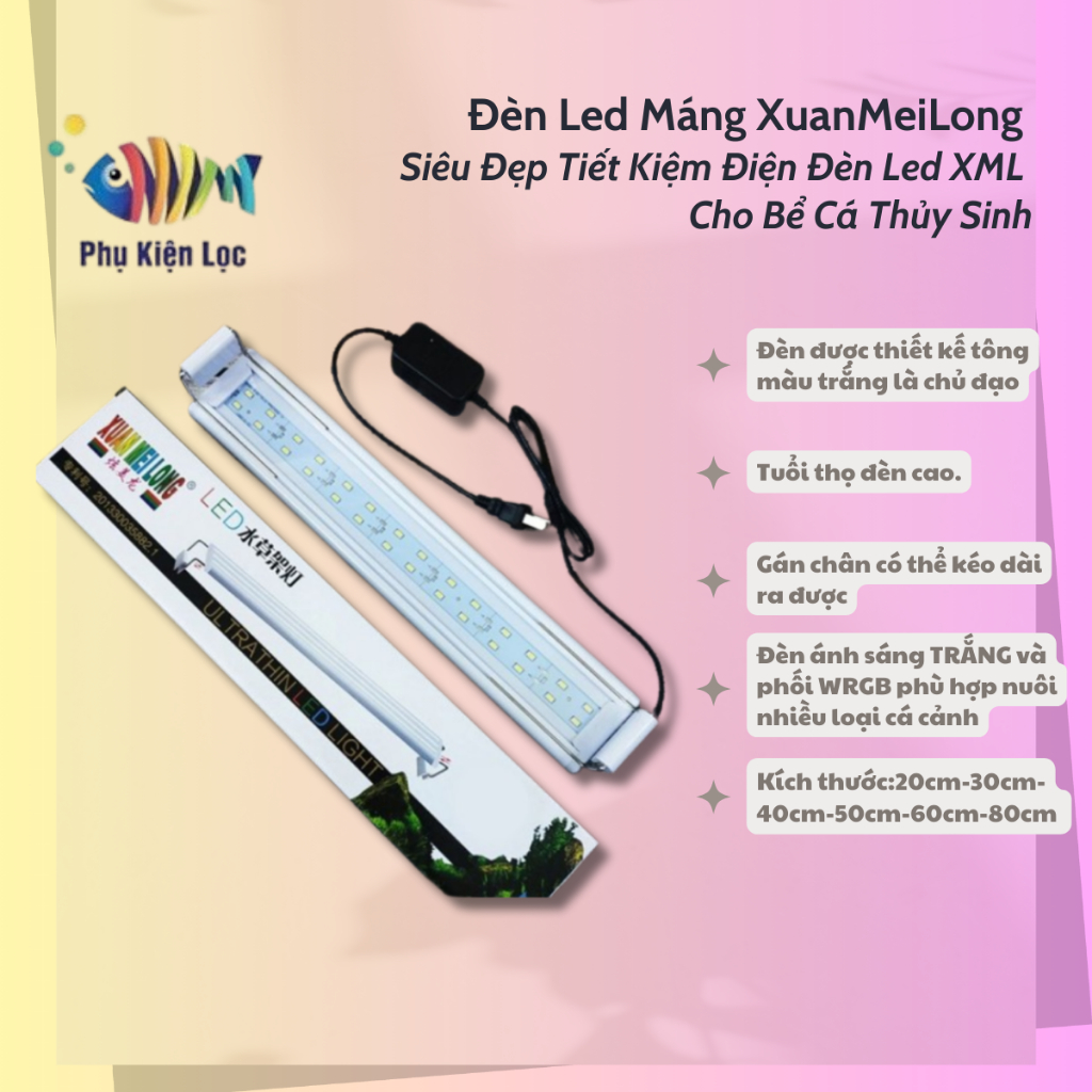 Đèn Led Máng XuanMeiLong Siêu Đẹp Tiết Kiệm Điện Đèn Led XML Cho Bể Cá Thủy Sinh 20~80 cm ...