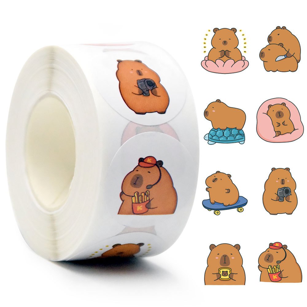 Cuộn 500 Tem Capybara Kapybara Loopy Sanrio sticker thank you | Shopee ...