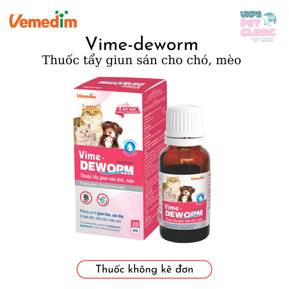 Vemedim Vime Deworm Tẩy Giun Sán Và Sán Dây Dành Cho Chó Và Mèo ...