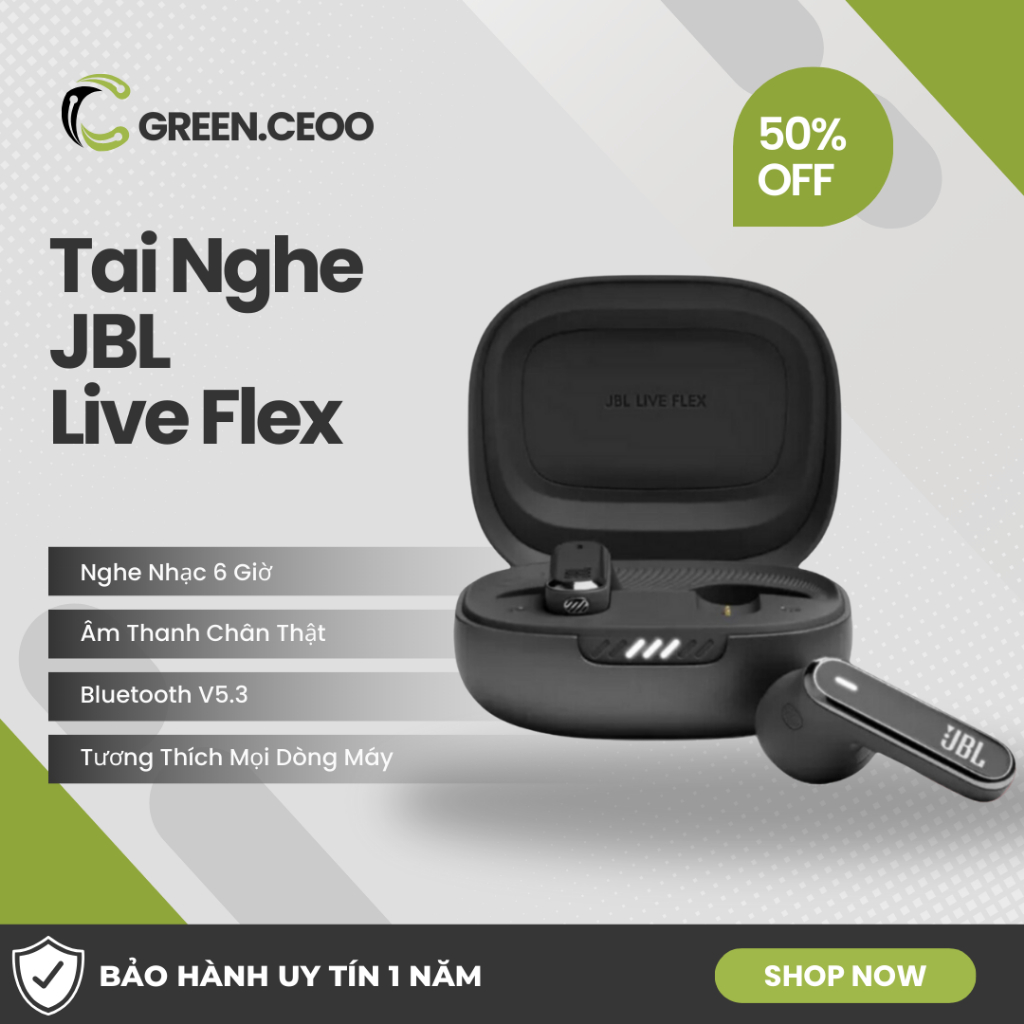 Tai Nghe Không Dây Bluetooth True Wireless JBL Live Flex, Công nghệ JBL ...