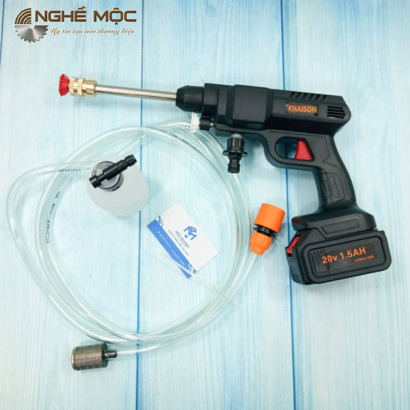 Máy Xịt Rửa xe Đa Năng Dùng Pin KHAISON | Shopee Việt Nam