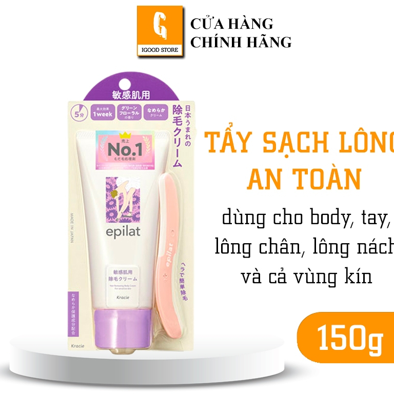 IGOOD - Kem Tẩy lông Epilat Kracie 150g Màu Tím Nhật Bản | Shopee Việt Nam